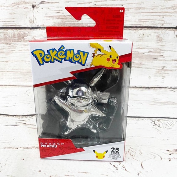 Pokemon | Other | Pokemon Silver Pikachu 25th Anniversary Action Figure ...